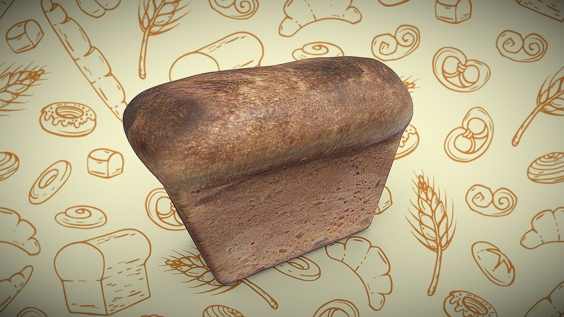 Soviet/russian not so lowpoly bread. - Download Free 3D model by Valger [a968776] - Sketchfab