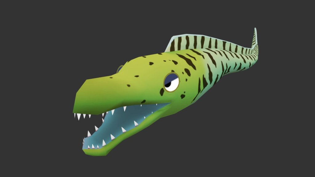 Cartoon Eel - 3D model by pixeloaks [a96bdc0] - Sketchfab