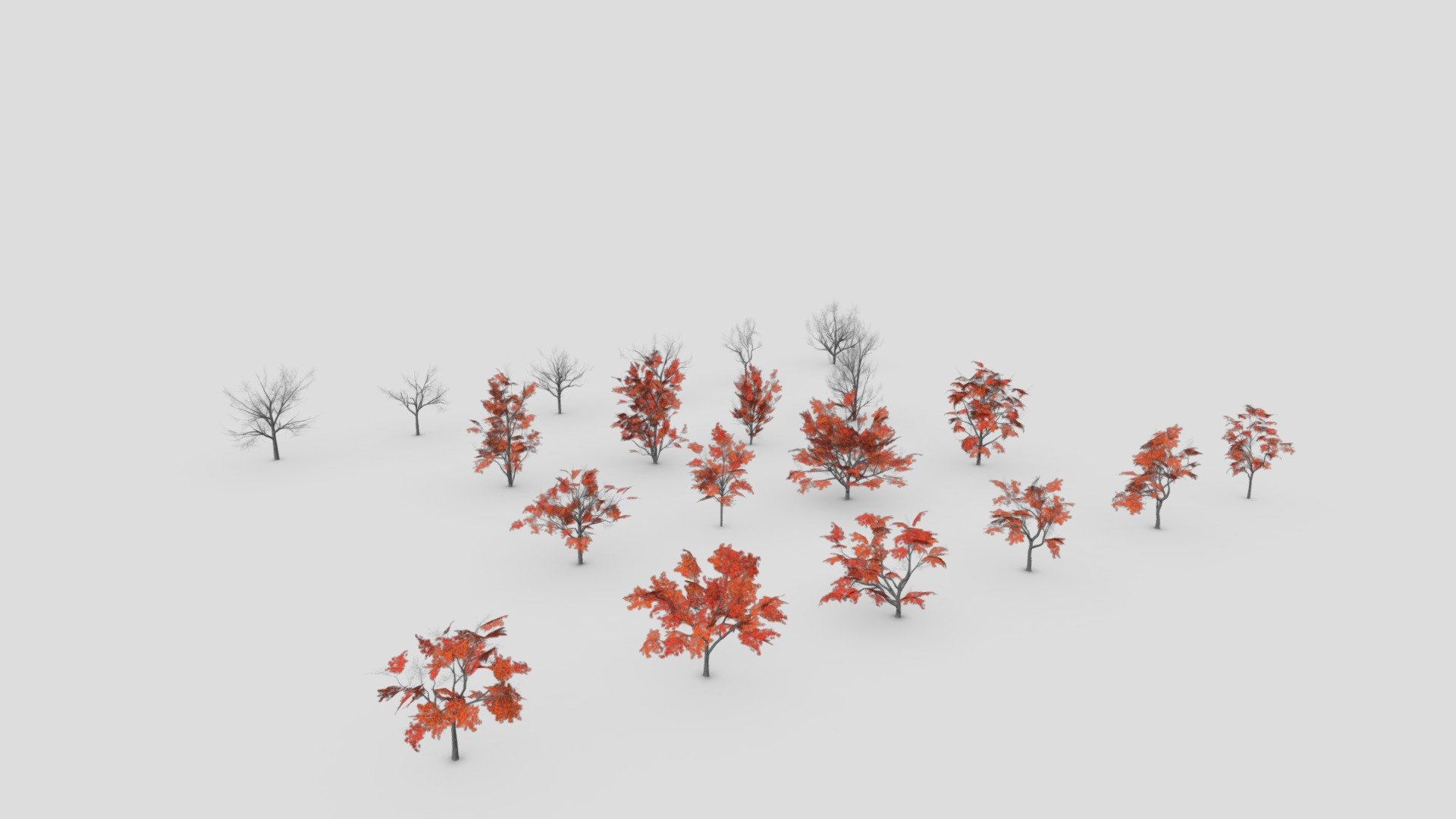 20 styles of Red maple- Fall-Low poly-Game-17 - Buy Royalty Free 3D ...