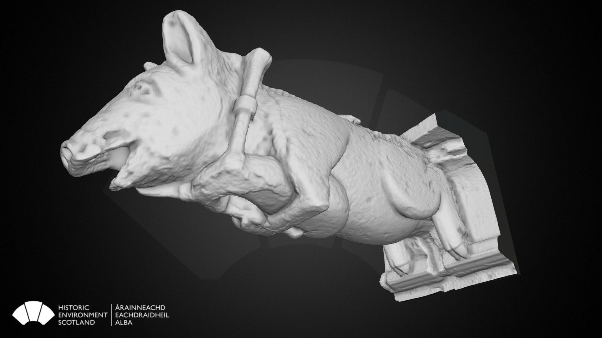 Piping Pig Gargoyle, Melrose Abbey - 3D model by Historic Environment ...