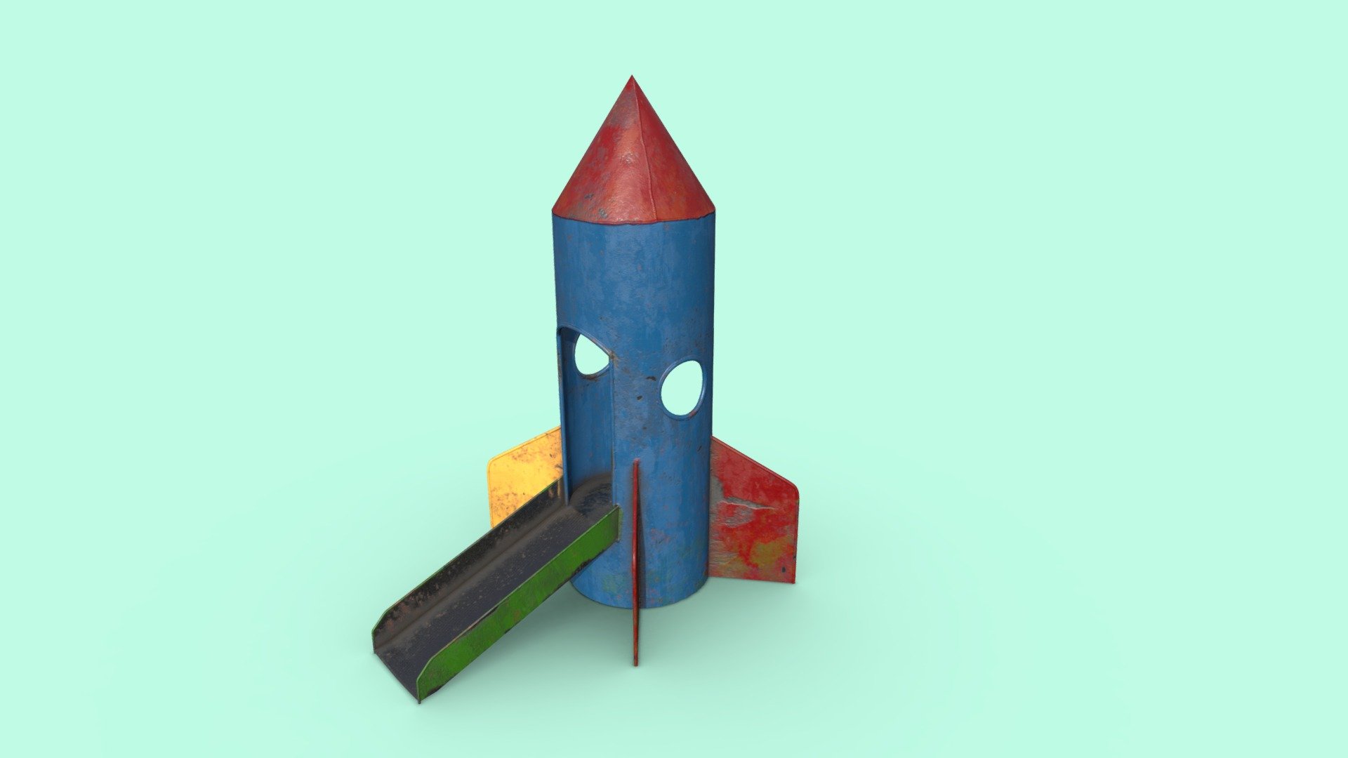 Old Rusty Rocket Slide | Game Assets - Buy Royalty Free 3D model by ...