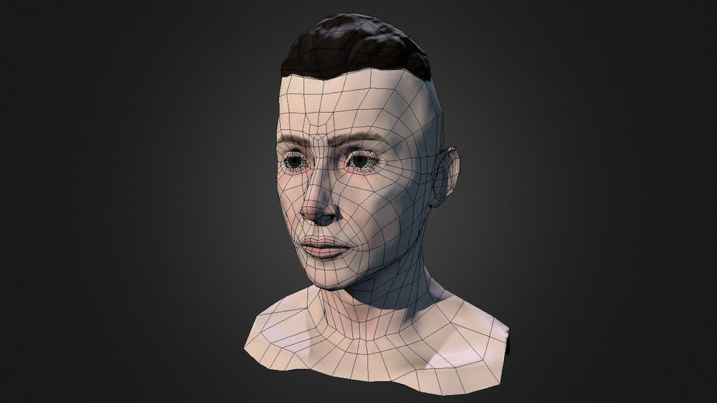 Portriat- Low Poly - 1921 Poly - 3740 Tris - Download Free 3D model by Toby Christmas ...