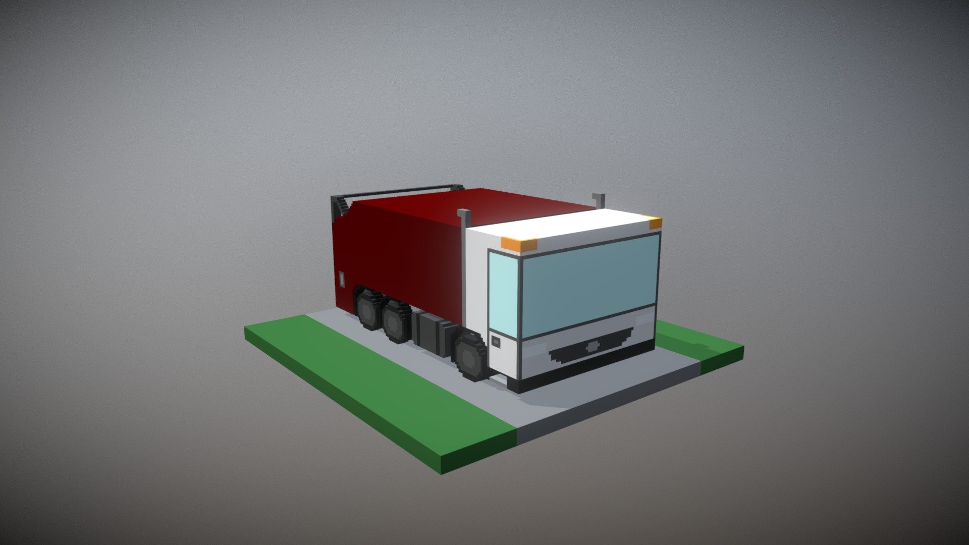 Bin Lorry (Garbage Truck) Red - 3D model by CTG_Graphics [a983ae1 ...