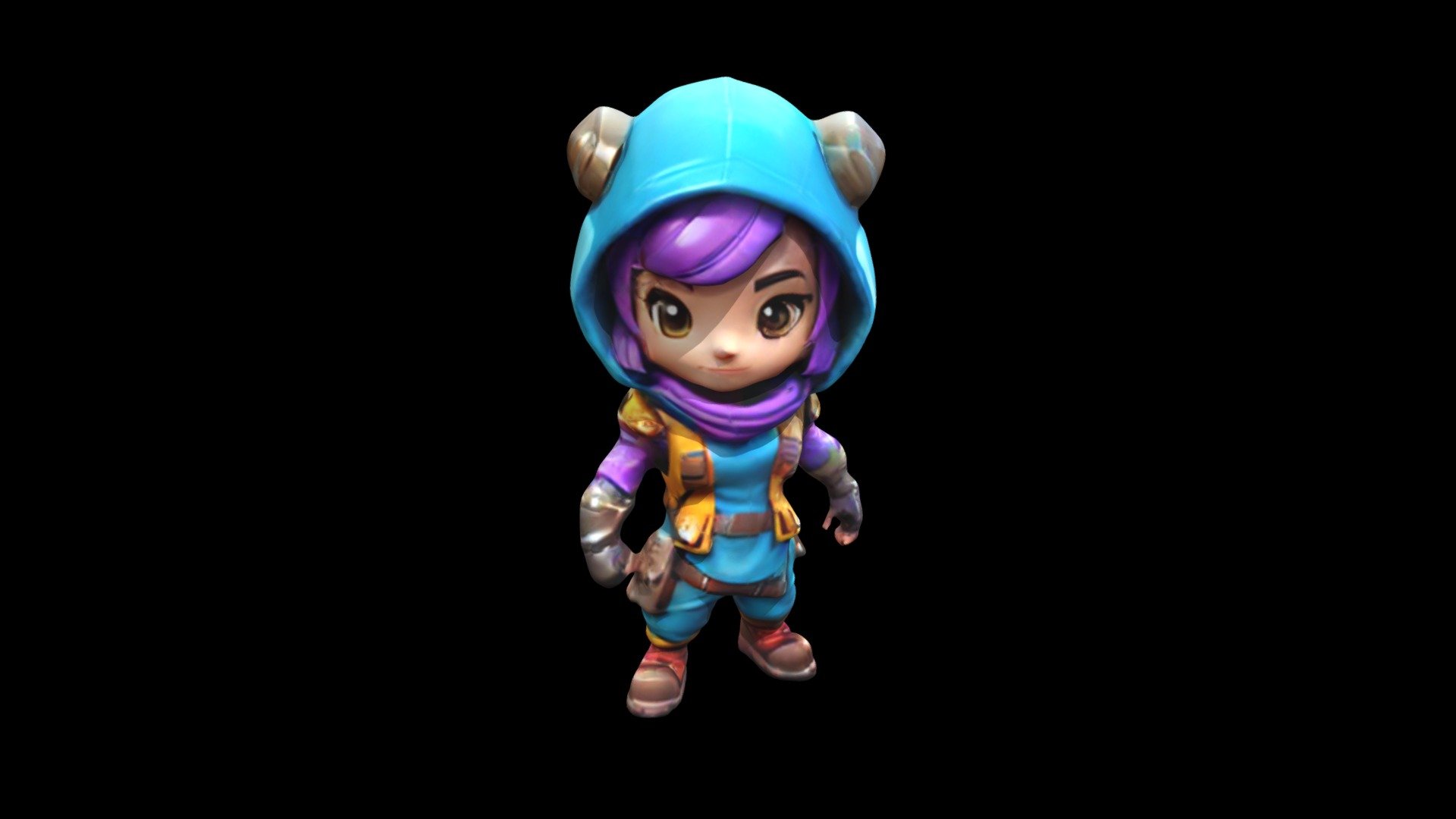 "Adorable Blue and Purple Virtual Fighter with U - Download Free 3D ...