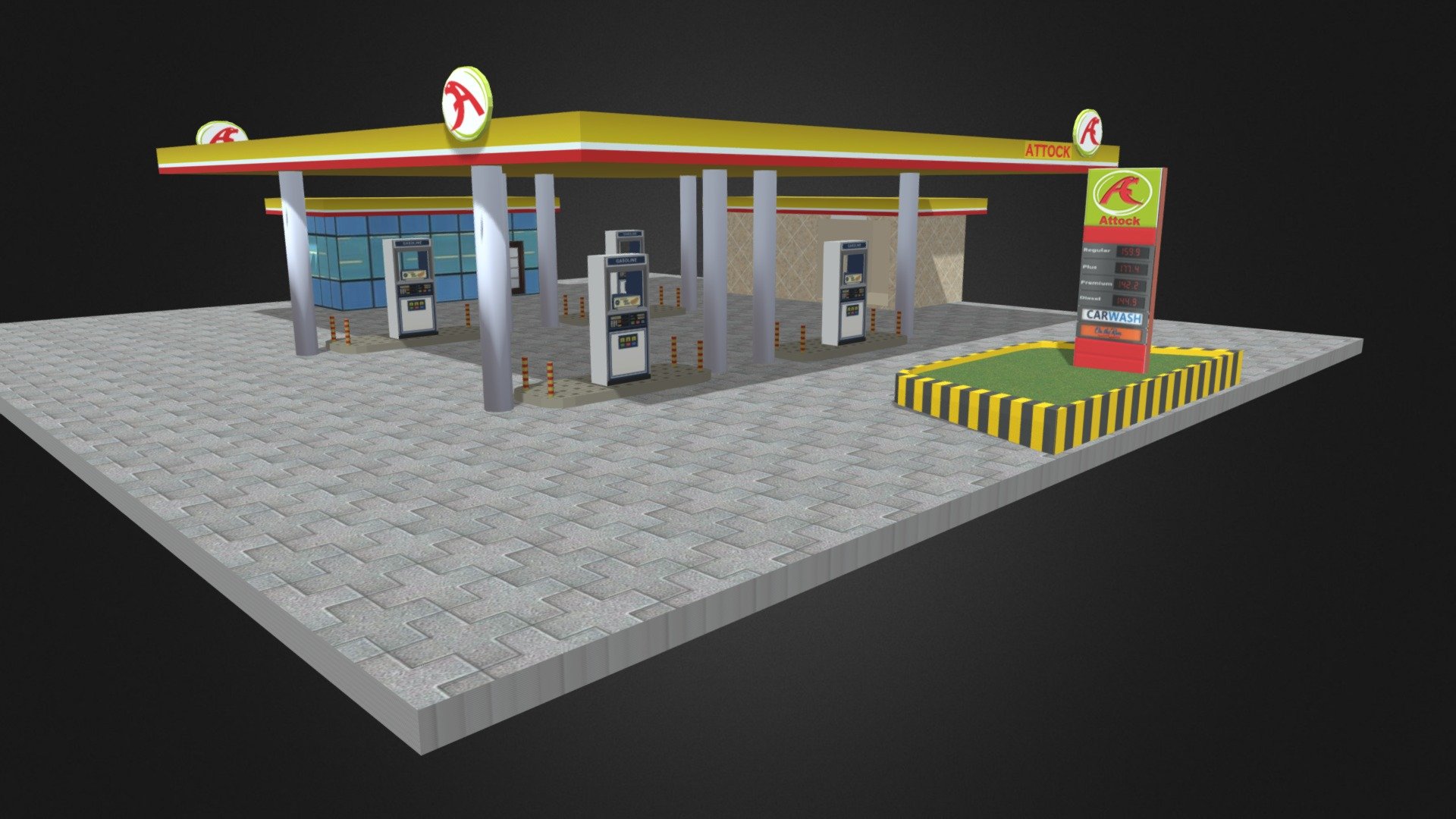 FUEL STATION (Petrol Pump) - Buy Royalty Free 3D model by 3D Artist 1 ...