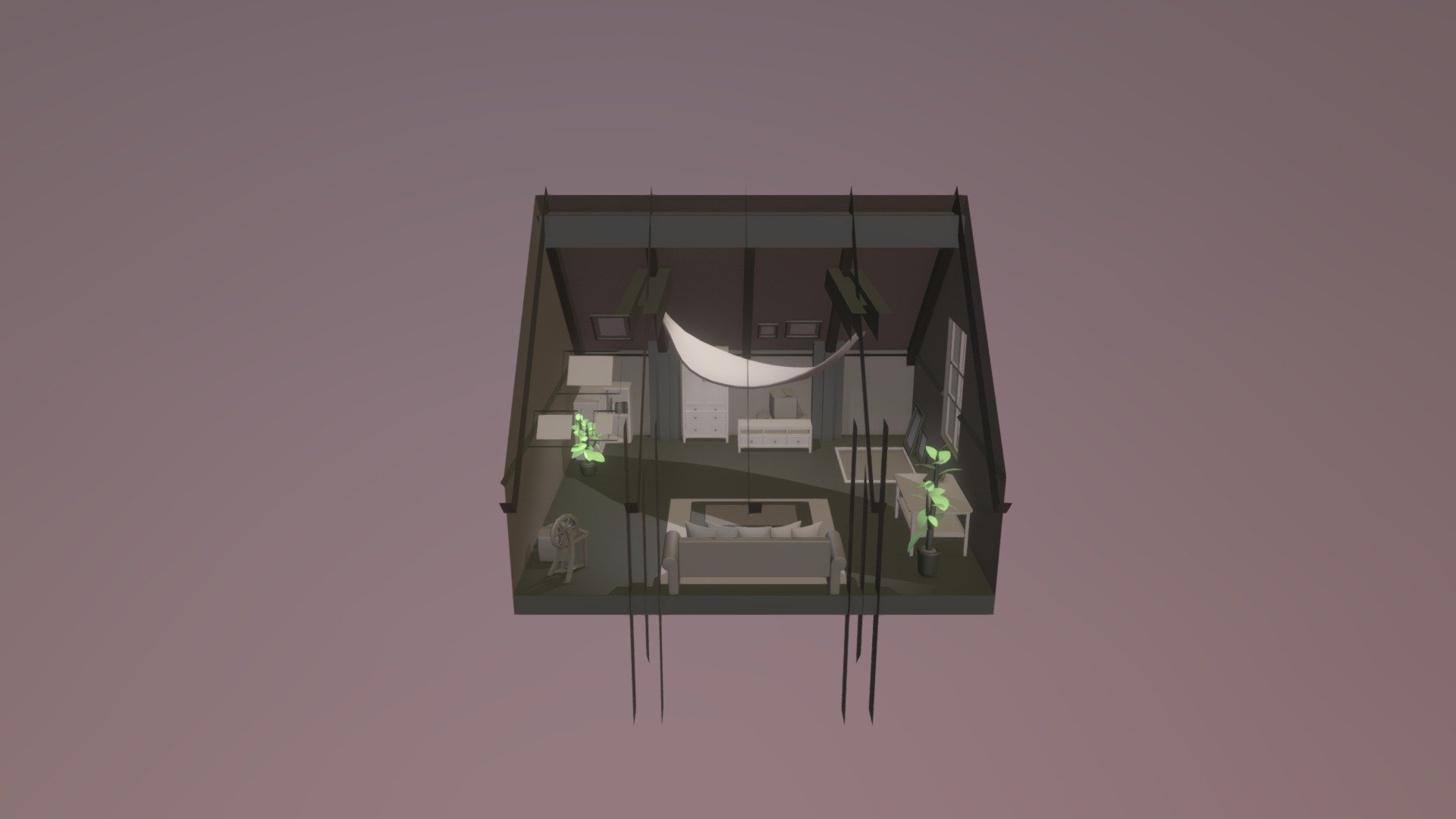 Attic Room - Download Free 3D model by bucchm [a9902b6] - Sketchfab