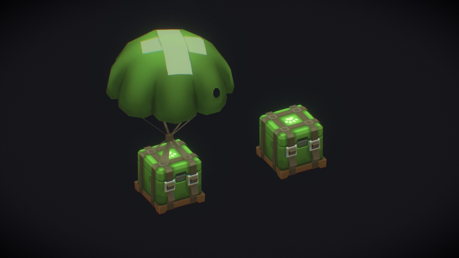 Crate with parachute - Buy Royalty Free 3D model by Igor Kulikov ...