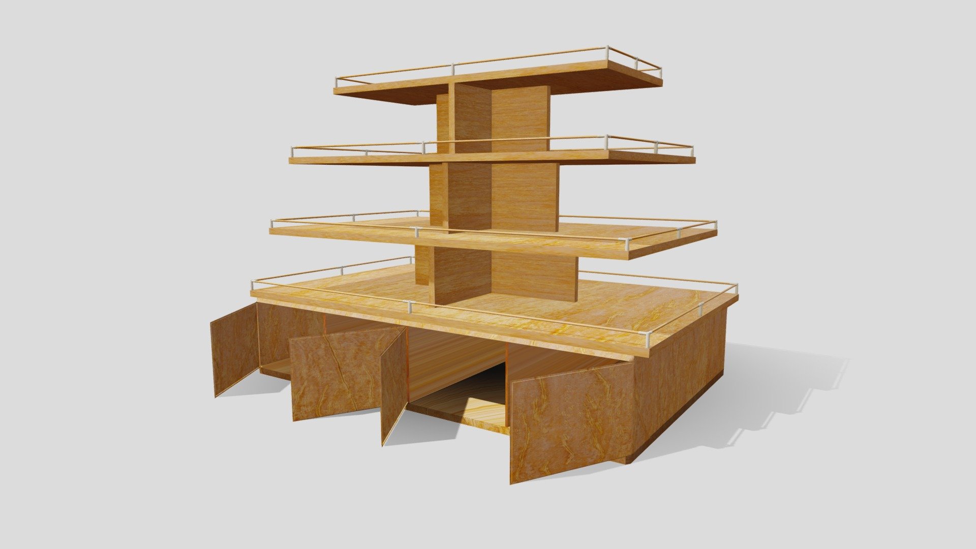 Wooden Display Stand Rack - Download Free 3D model by ...