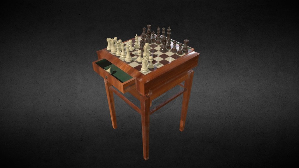 Chess Table - 3D model by brunolira [a9a1dc6] - Sketchfab