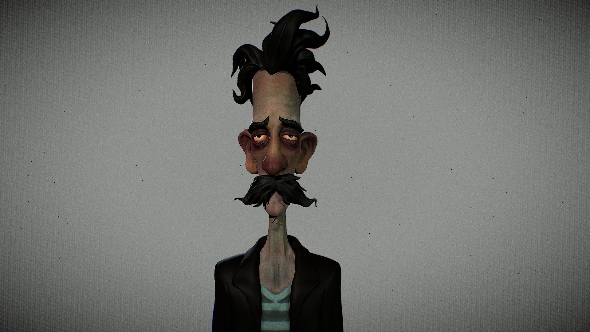 Tired 3D portrait - 3D model by alphatele [a9a4cab] - Sketchfab