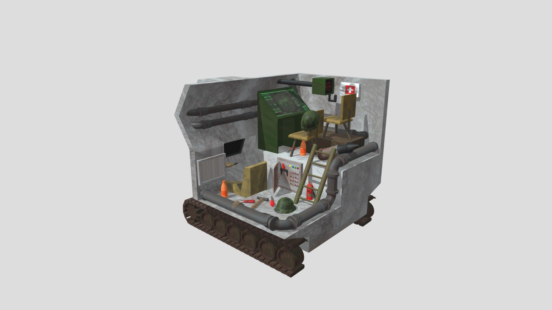 Inside a tank - 3D model by Emanuel Alupi (@Emanueel) [a9a910e] - Sketchfab