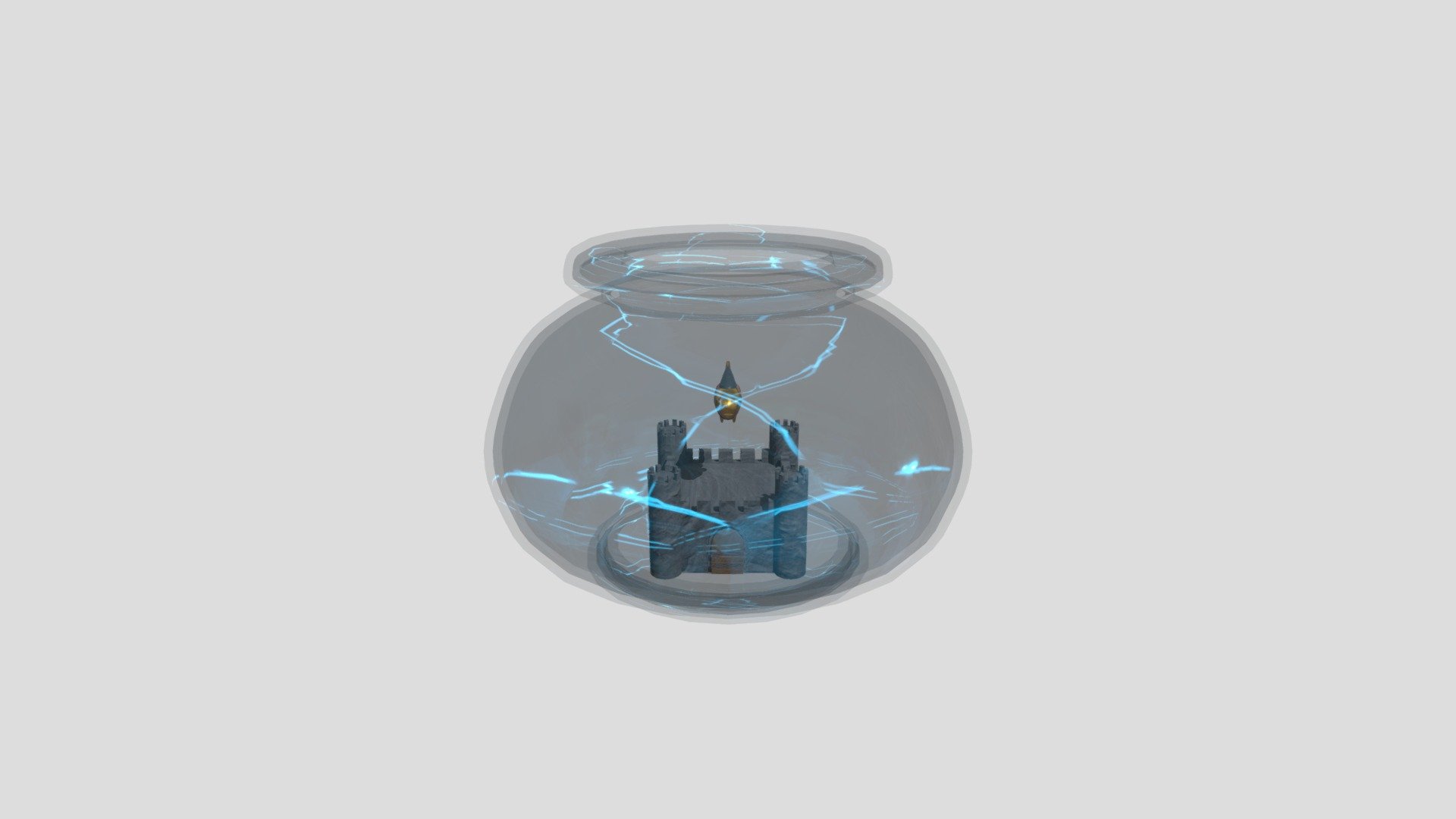 Goldfish-Sharkfin-fishbowl-castle-decoration - Download Free 3D model ...