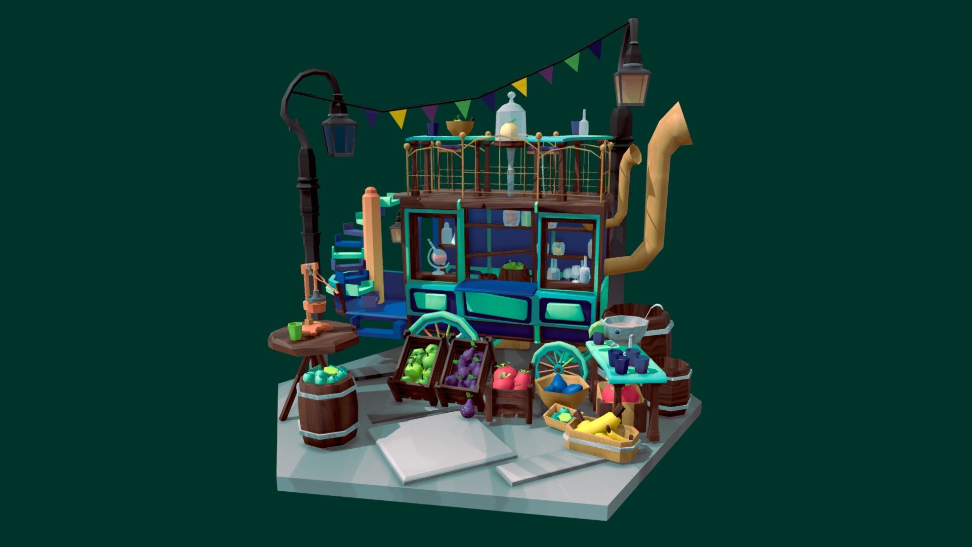 DAE Bazaar - Bar and Fruit Stall - 3D model by Bianca Tanasescu ...