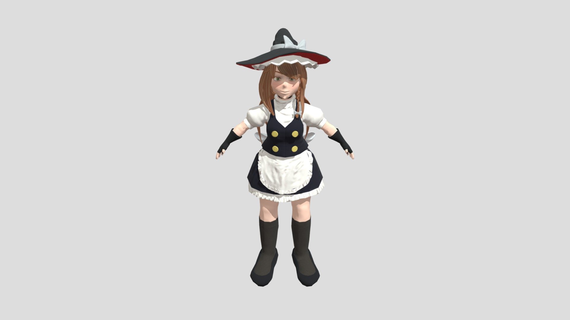 nekurodayo's Marisa T-Pose - Download Free 3D model by ibuki123 [a9b32b9] - Sketchfab