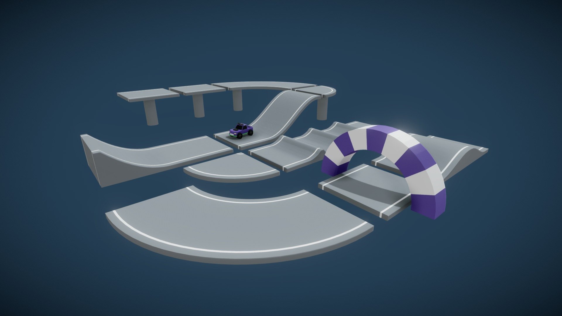 Ultimate Low-Poly Track Builder Pack - Download Free 3D model by ...