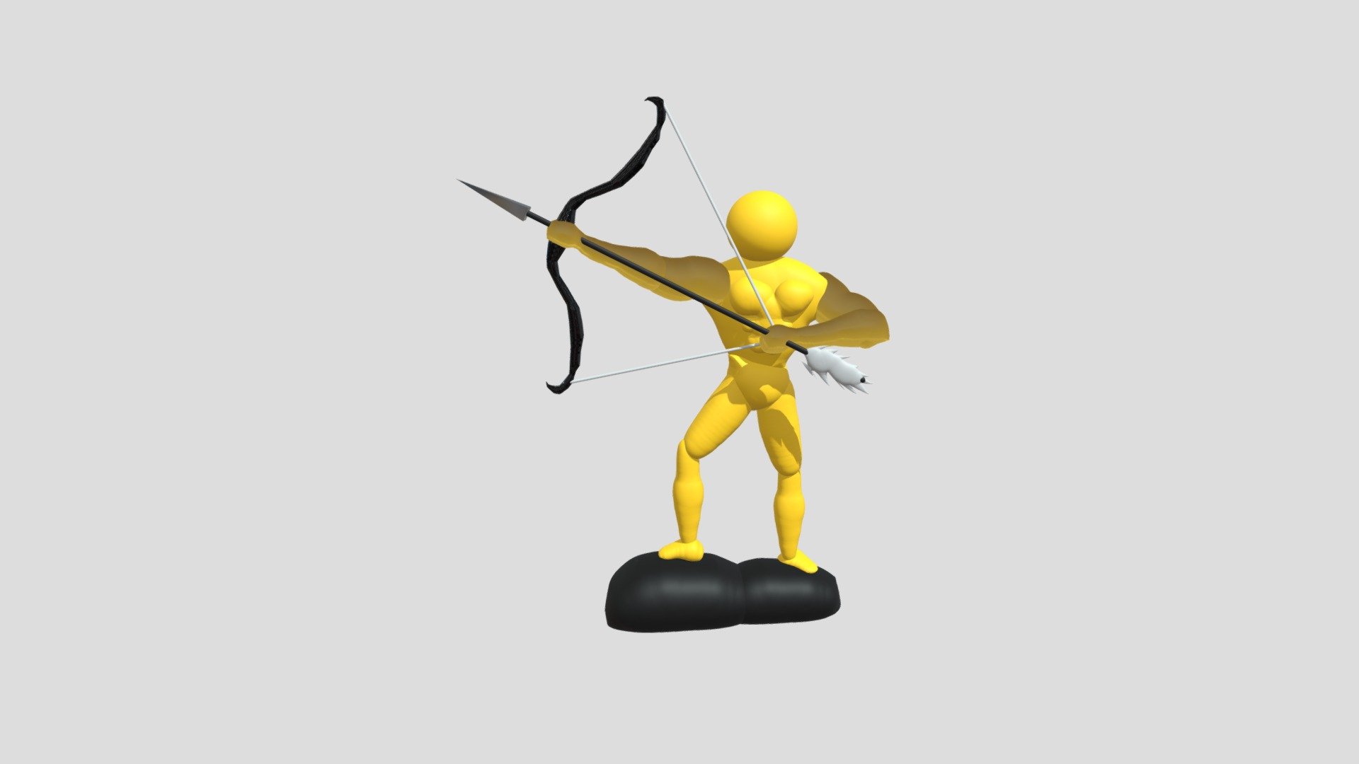 GOLD STATUE OF AN ARCHER - Download Free 3D model by THE CUBE GUY ...