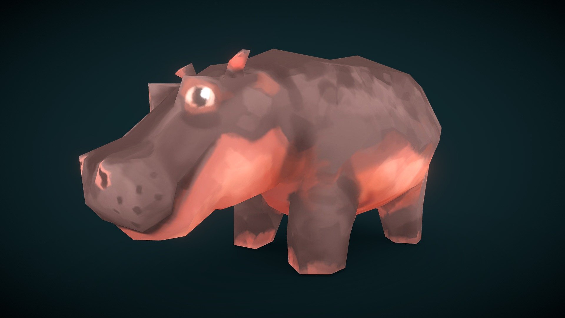 Low Poly Hippo - Download Free 3D model by junk (@14junk) [a9bf618 ...