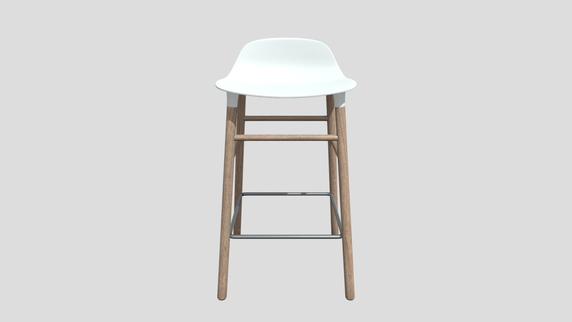 Form Bar Stool Oak Legs, White - Buy Royalty Free 3D model by 3DImaginationHub [a9c29da ...