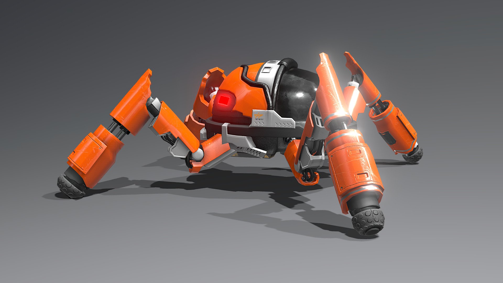 Quadruped Mecha - 3D model by Sebastián Espinoza (@Sebas13) [a9c3d81 ...