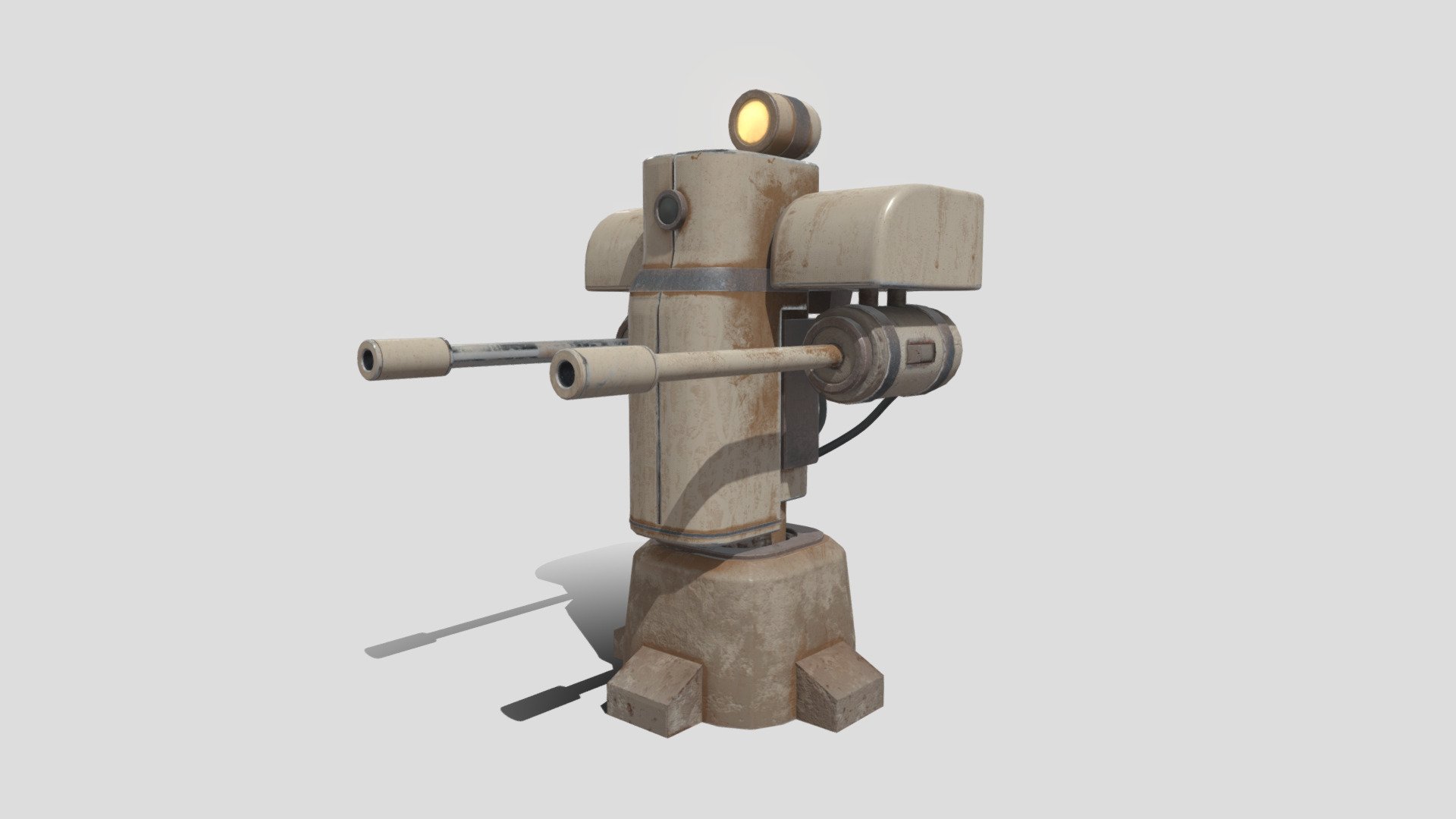 Stylized Gun Turret Equipped With Searchlight - 3D model by Art-Teeves ...