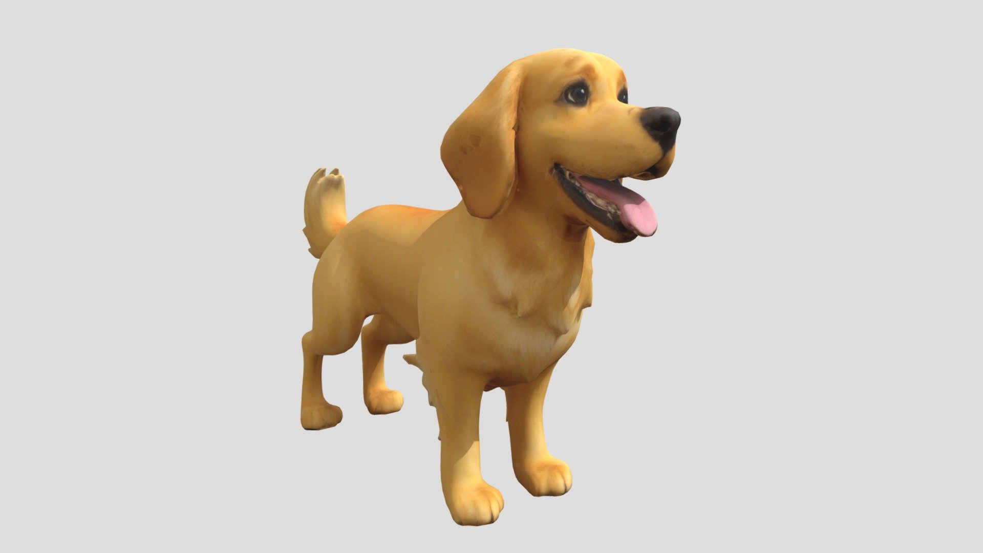 Adorable Golden Retriever 3D Model - 3D model by Rexcel (@ryekis ...