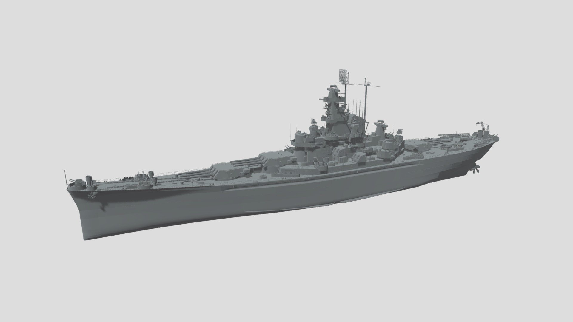 USS South Dakota Battleship Model - 3D model by MTBH [a9cf1a9] - Sketchfab