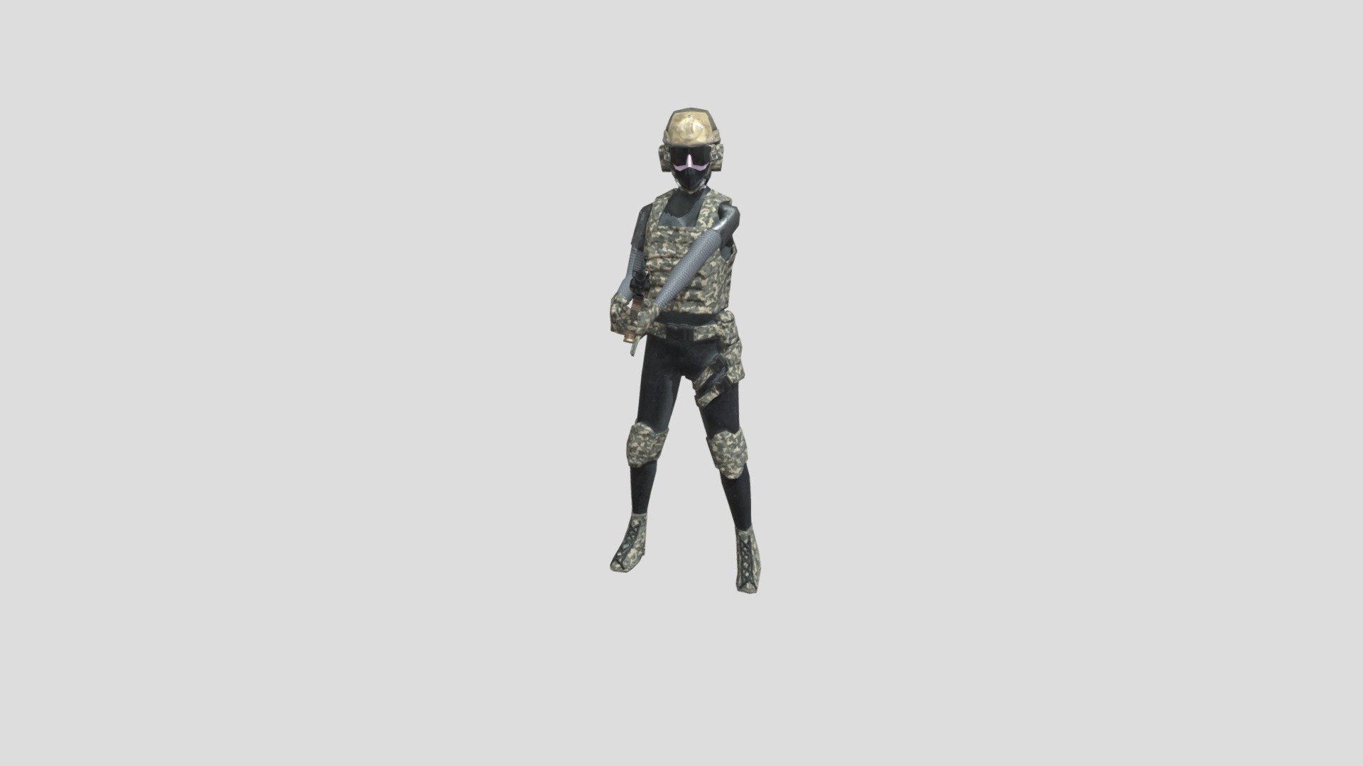 female soldier 01 idle 01 - 3D model by namomahasitatapatreh [a9d0112 ...