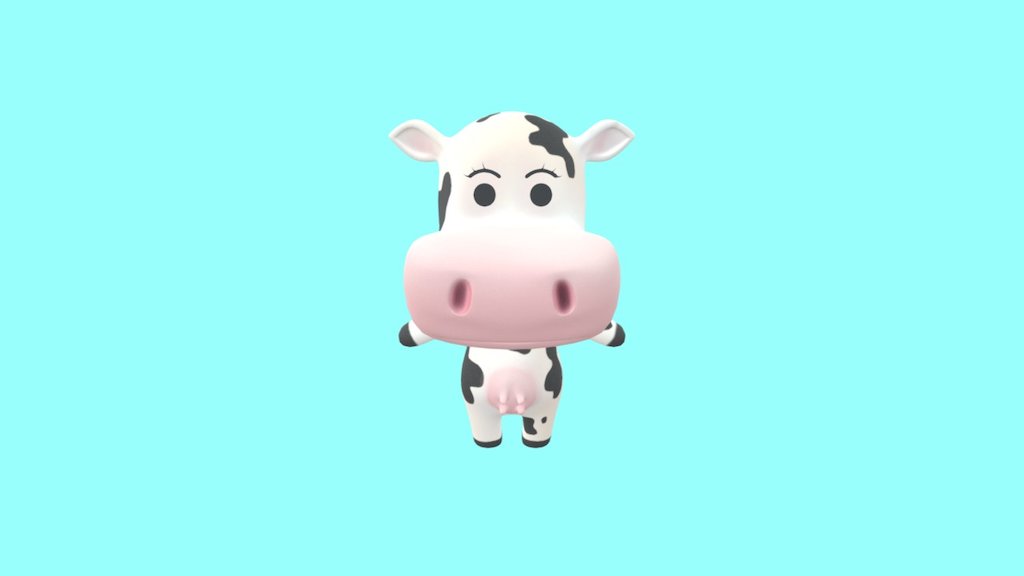 Lovely Cartoon Cow - (Bò-chan) - 3D model by NVThanh13 [a9d1e8b ...