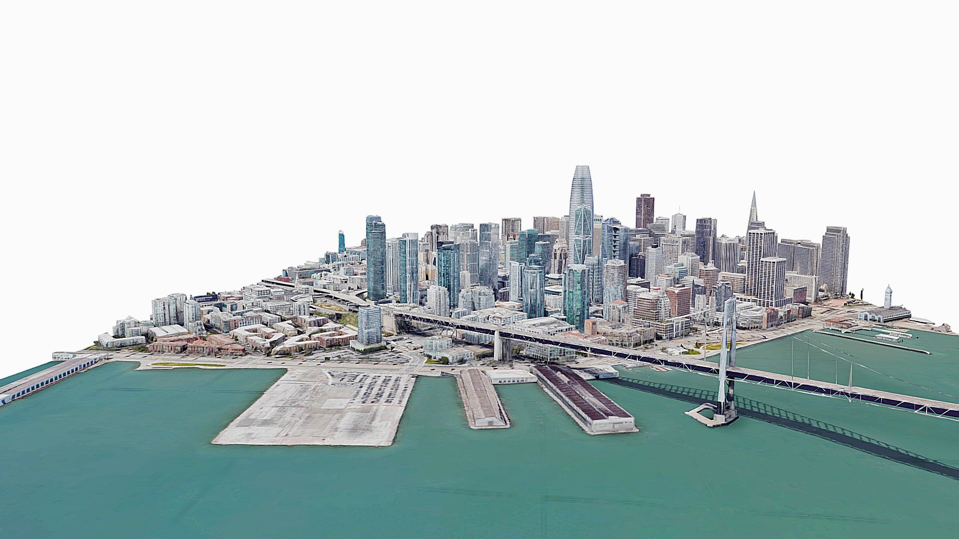 San Francisco,city,scan,map,skyscraper,terrain - 3D model by SENSIET ...