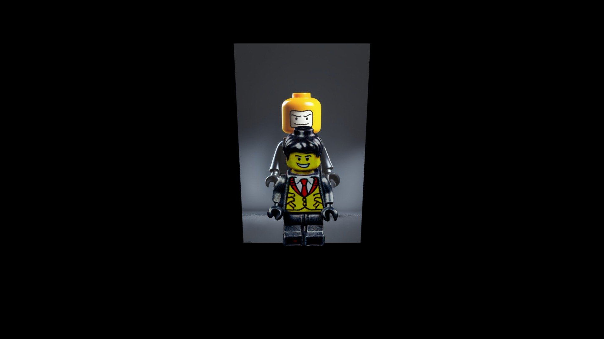 lego man in suit and tie with red tie on grey ba - Download Free 3D ...