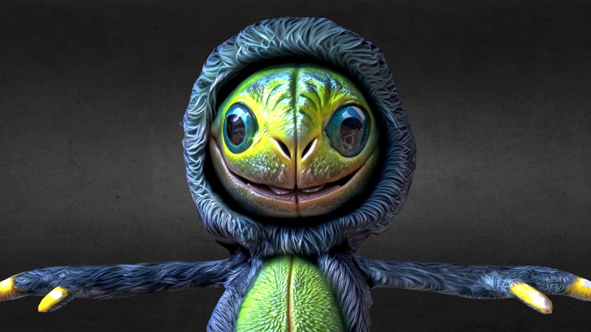 Furry alien lizard, game-ready - Buy Royalty Free 3D model by endike ...