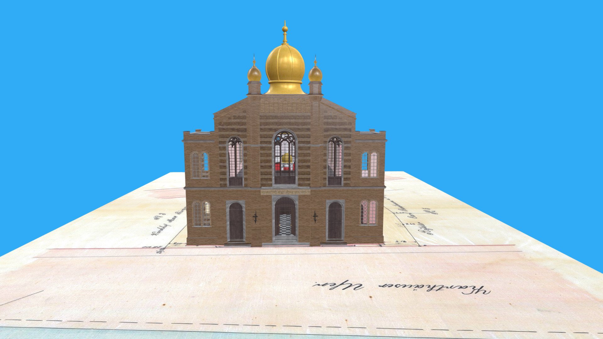 The Great Synagogue (digital reconstruction) - 3D model by projects_th ...
