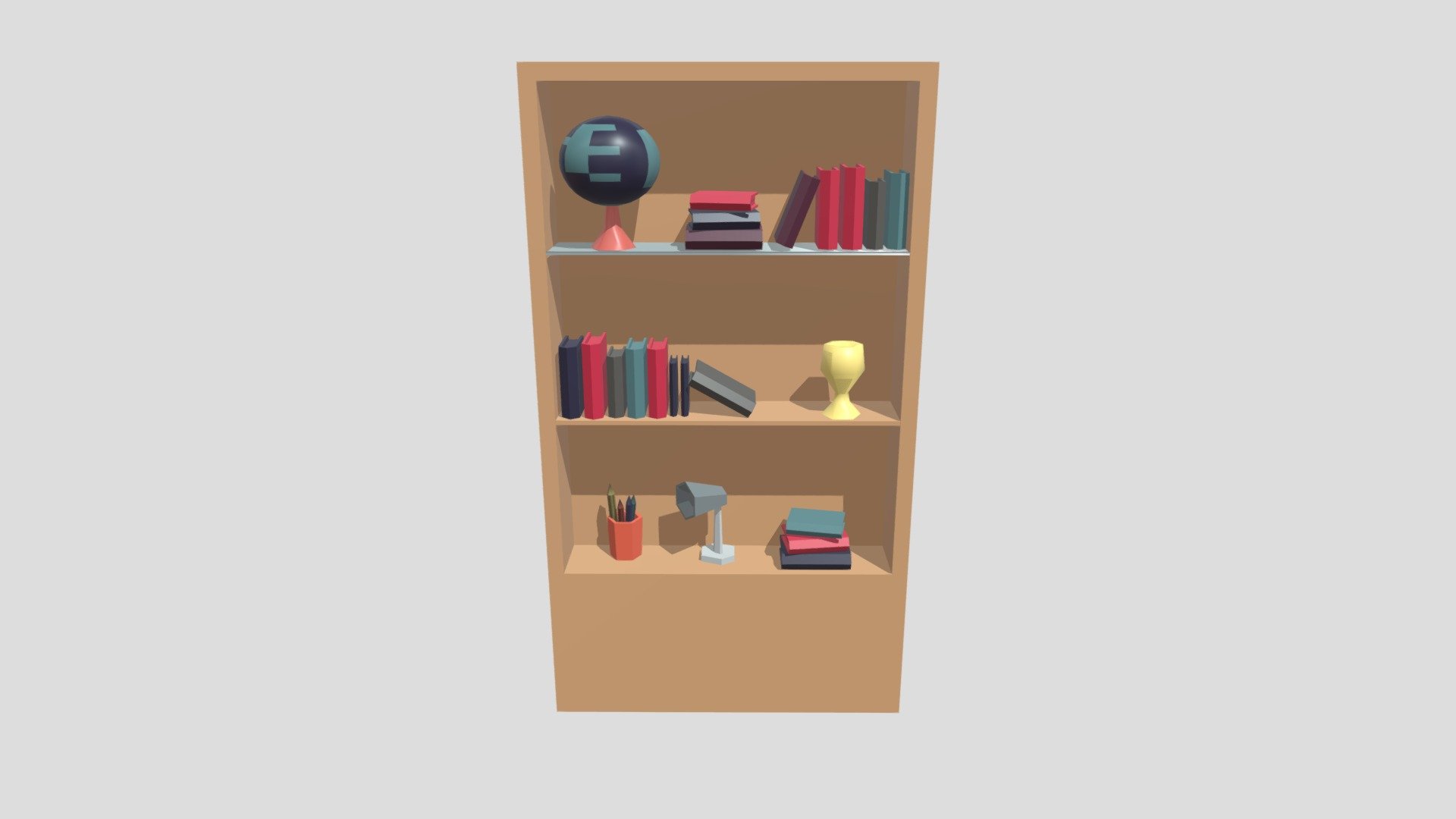 Bookcase - Download Free 3D model by lucascsar [a9f5873] - Sketchfab