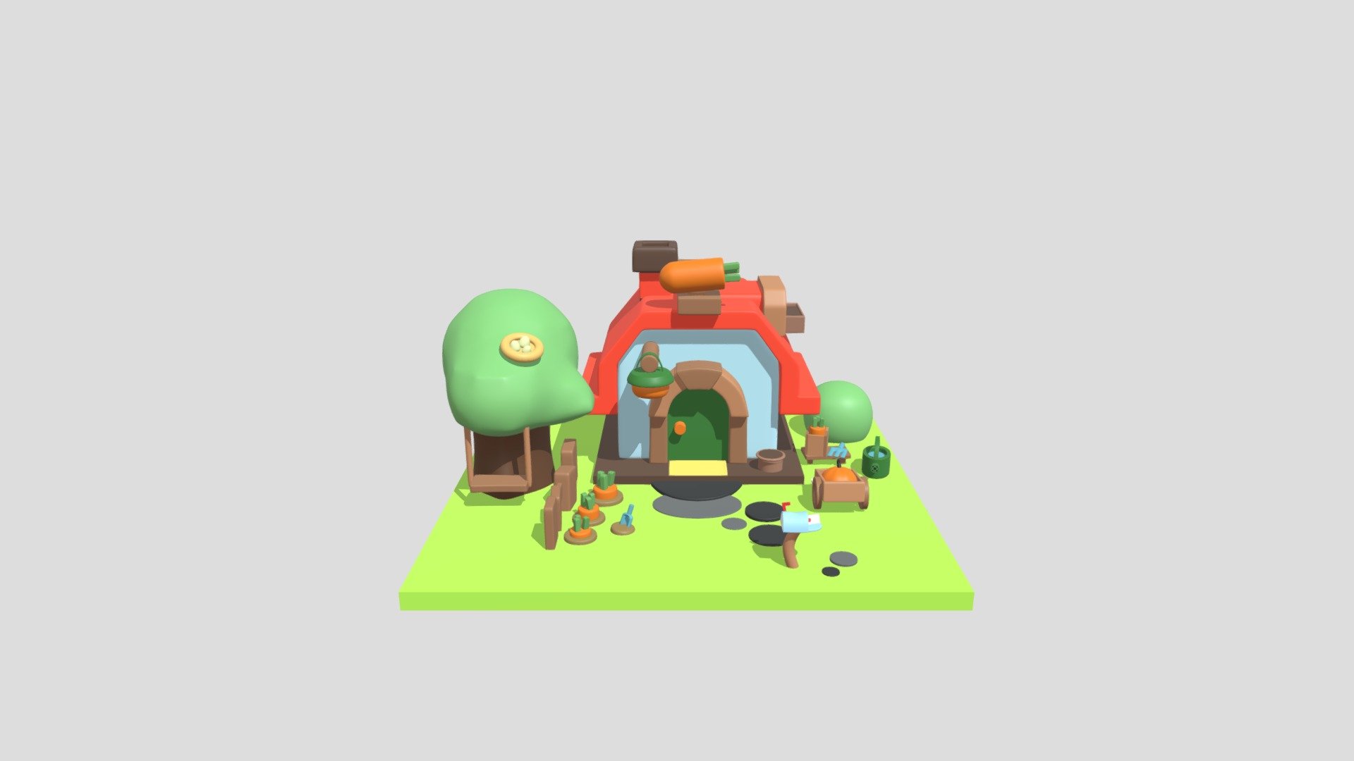 Rabbit house - 3D model by JaviSanzArt [a9fafea] - Sketchfab