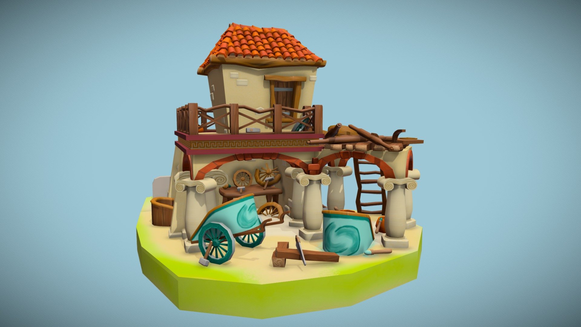 Roman Chariot maker's House - 3D model by Jo.R [aa09a6e] - Sketchfab