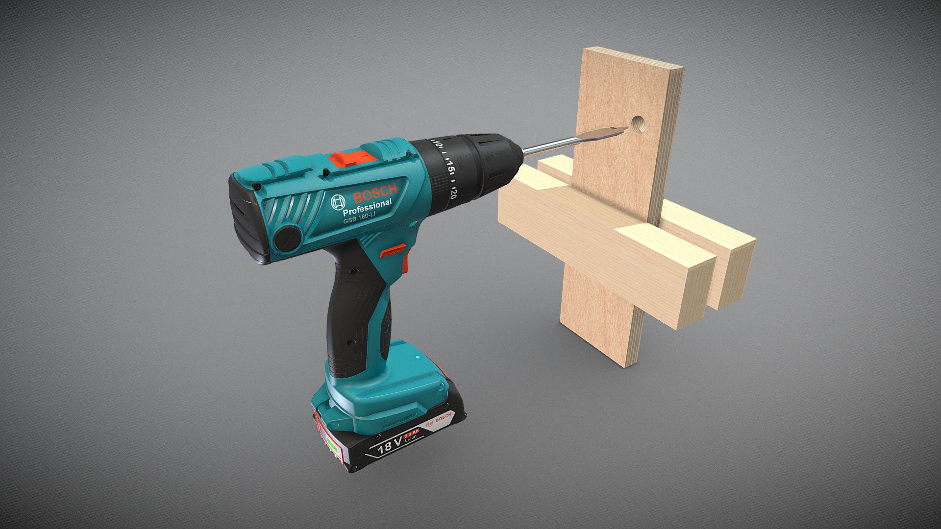 Boren met een zware accuboormachine - 3D model by Stichting Consortium ...