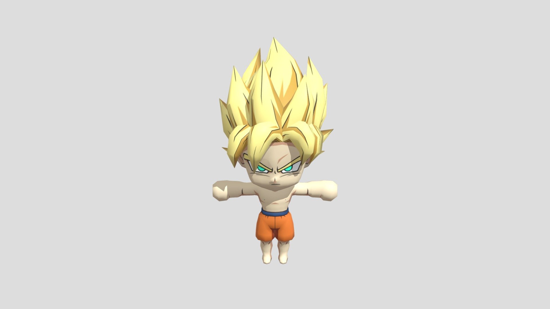 DBFZ_Goku SuperSaiyanSummer - 3D model by Dbzfan2010 [aa188ee] - Sketchfab