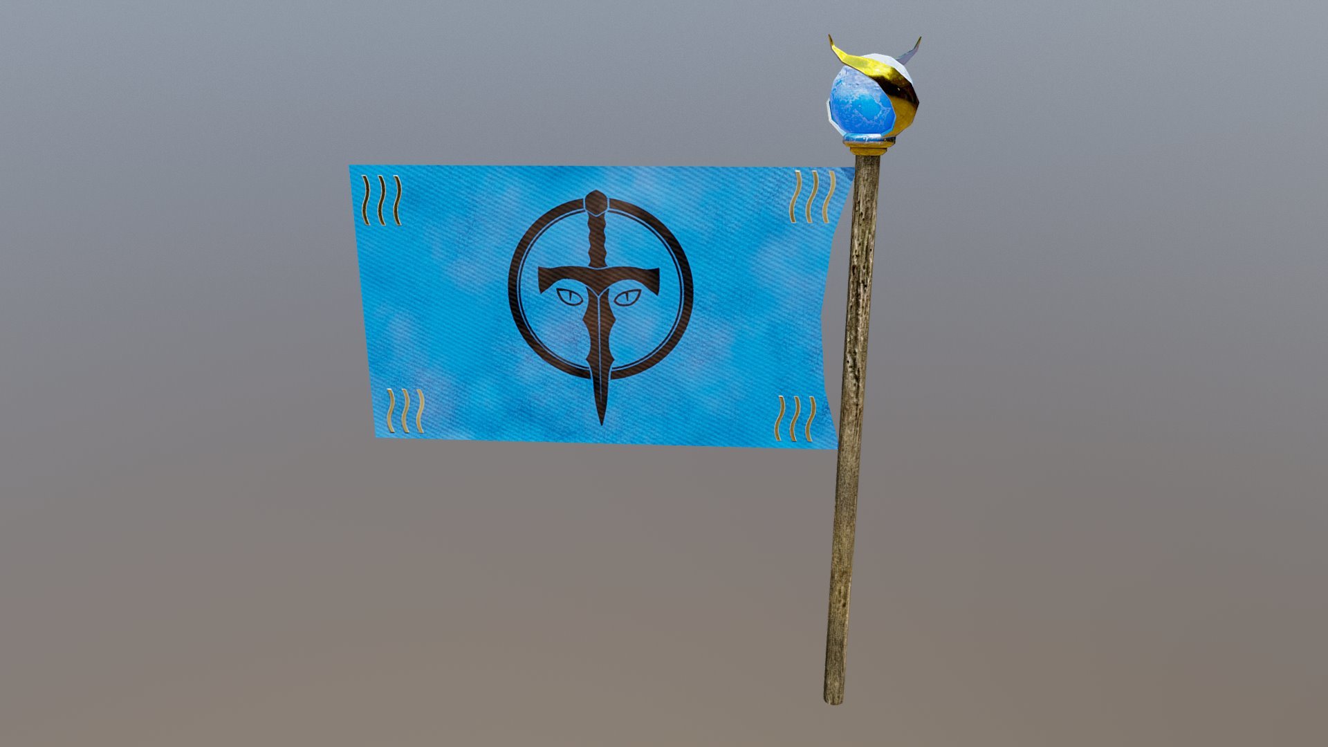 Blue Flag - 3D model by AcrylicCode [aa1a6ad] - Sketchfab