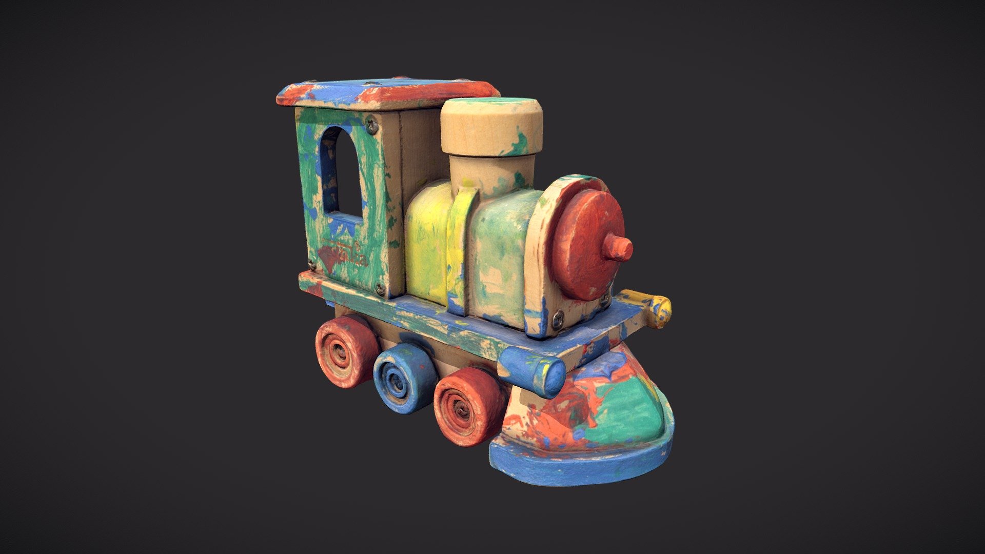 Painted Toy Train Model - Download Free 3D model by daguytoday [aa1e3e6 ...