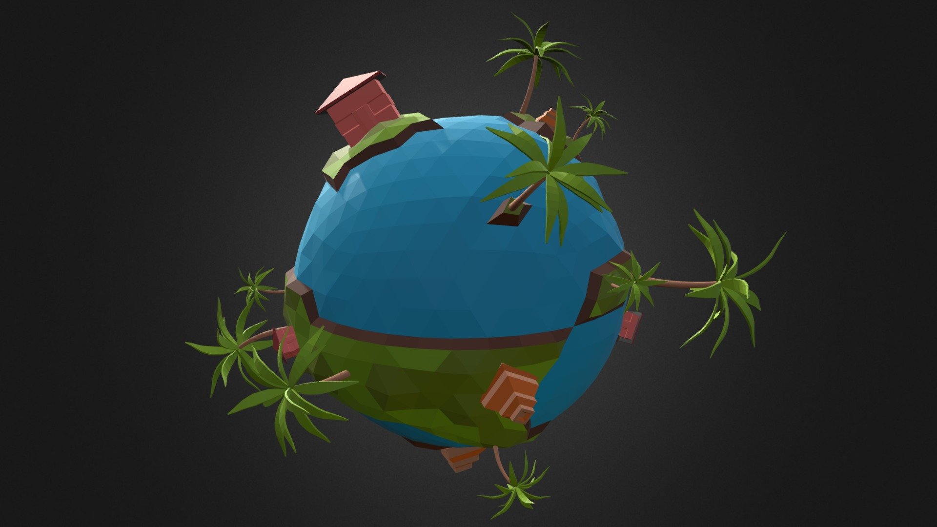 Low-Poly Planet - 3D model by eLucive [aa23d13] - Sketchfab