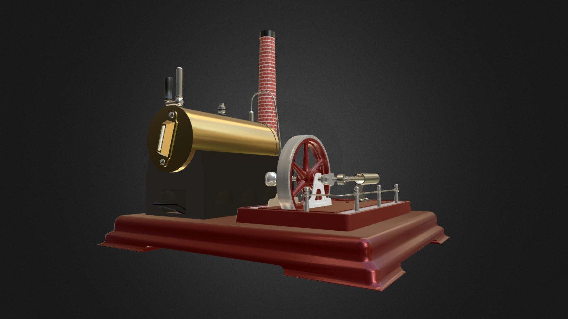 Steam-engine - 3D model by VISUALISER (@lpdenmark) [aa23e6f] - Sketchfab