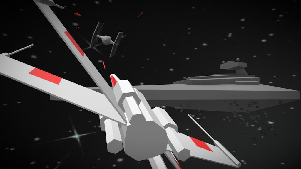 Low Poly Start Wars Space Battle - 3D model by michaelredford95 ...