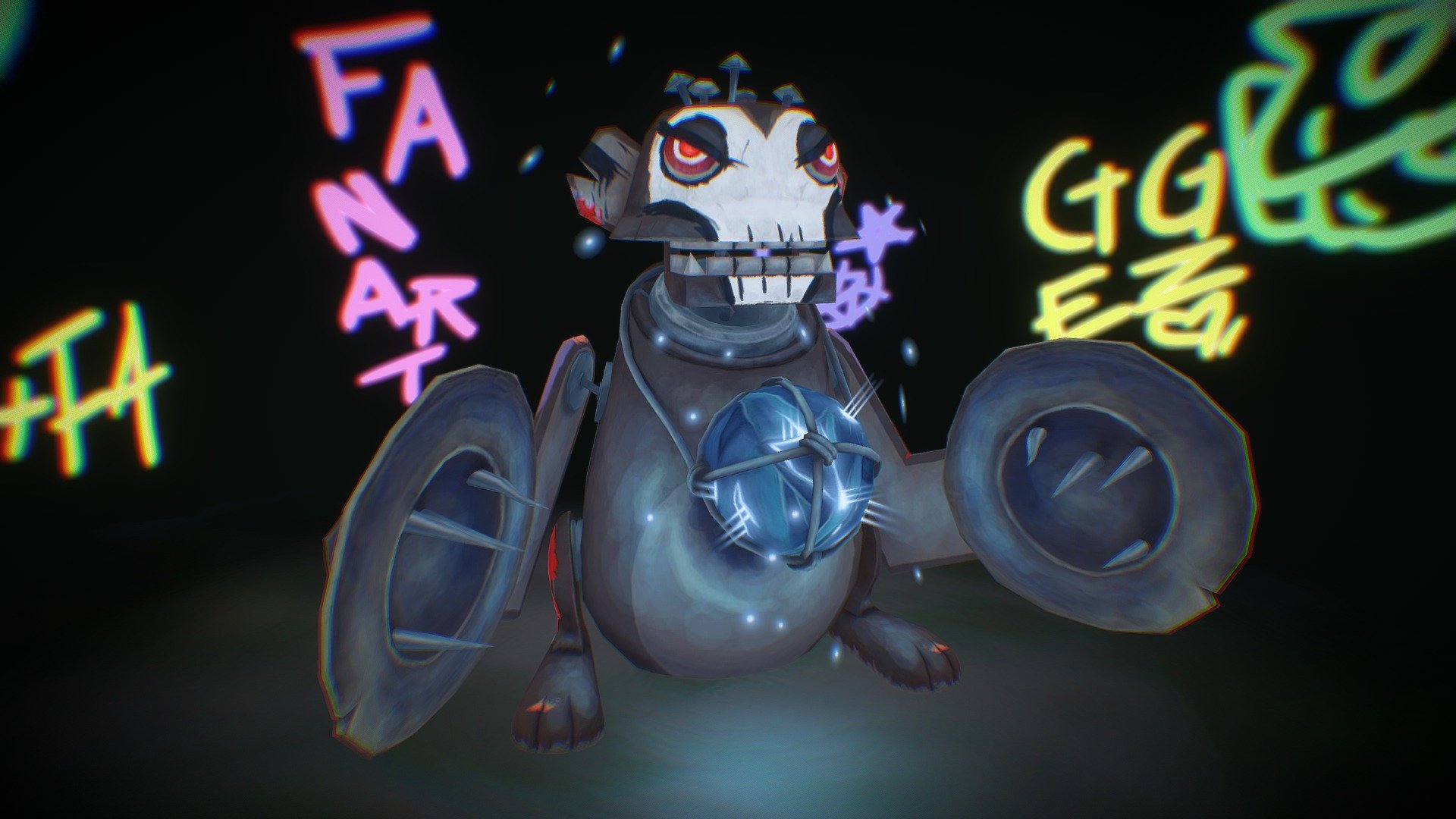 Arcane Fanart: Moneky Bomb - 3D model by Ramiro (@ramirome) [aa2567c ...