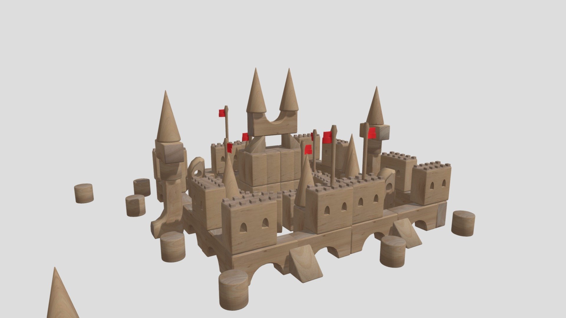 Week 7: Wooden Block Castle - Download Free 3D model by Dango ...