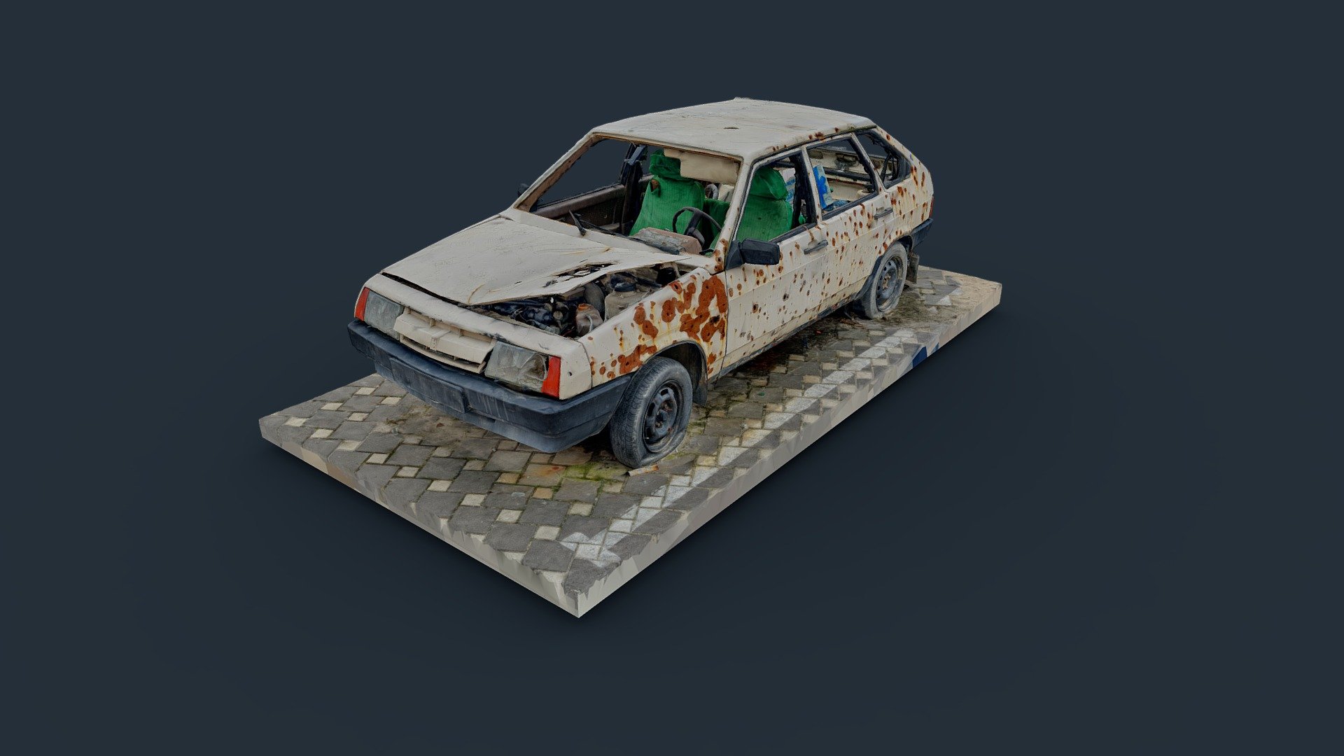 VAZ Lada Sputnik 1300 Destroyed Car - Ukraine - Buy Royalty Free 3D ...