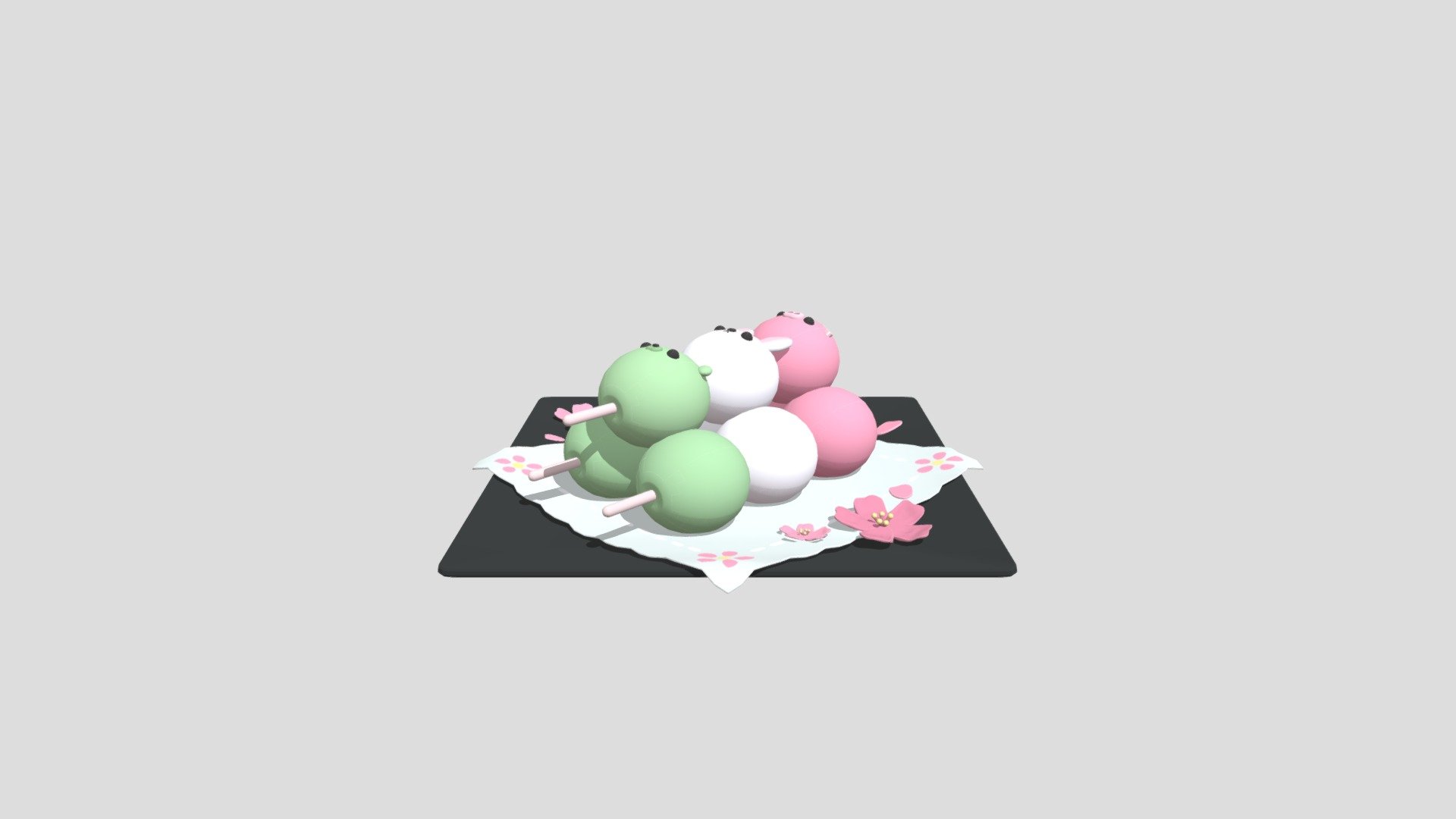 Hanami Dango - 3D model by nicoleversion2 [aa48134] - Sketchfab