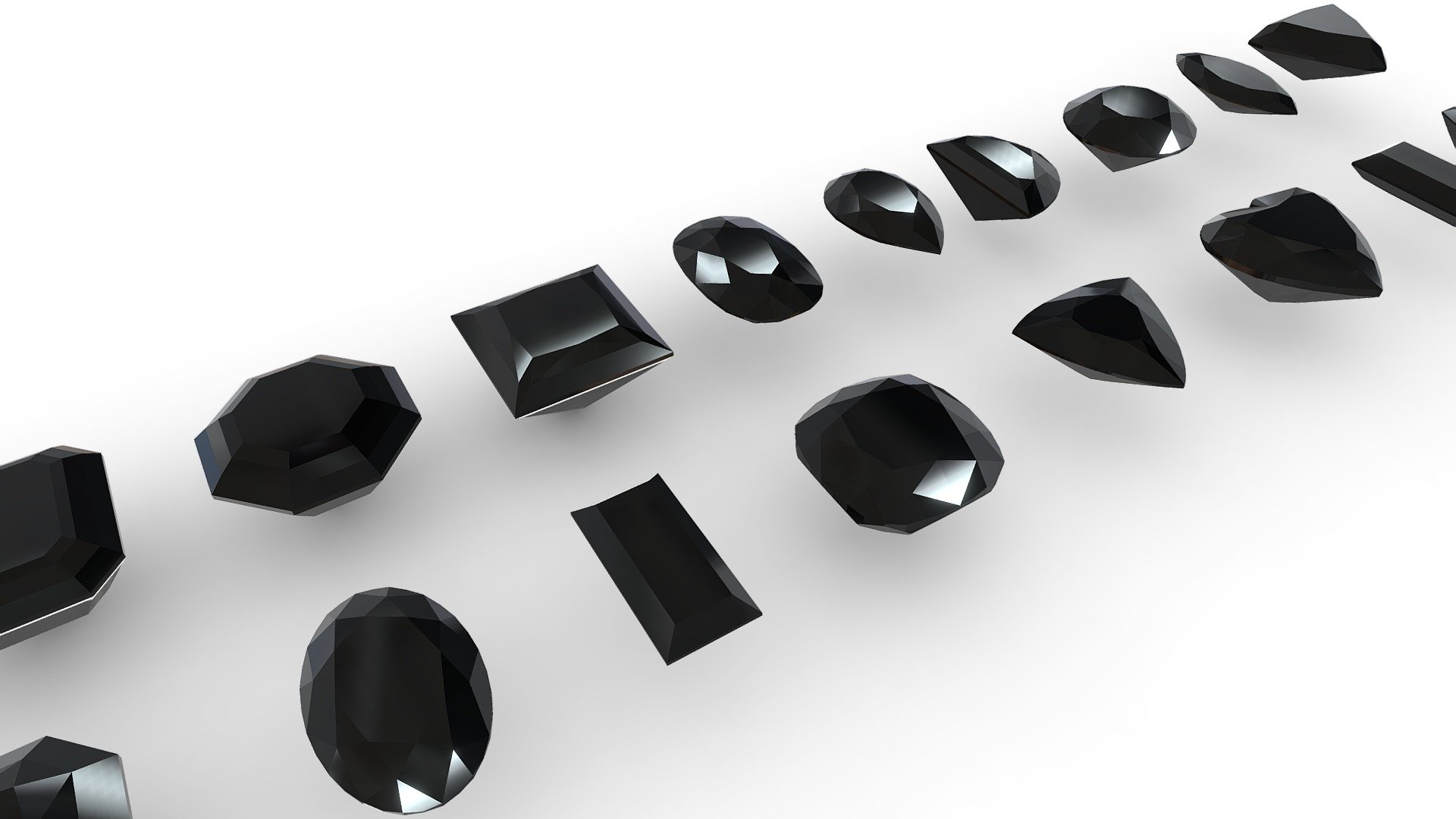 Black Diamond Gem Pack - Gemstone pack - Download Free 3D model by ...