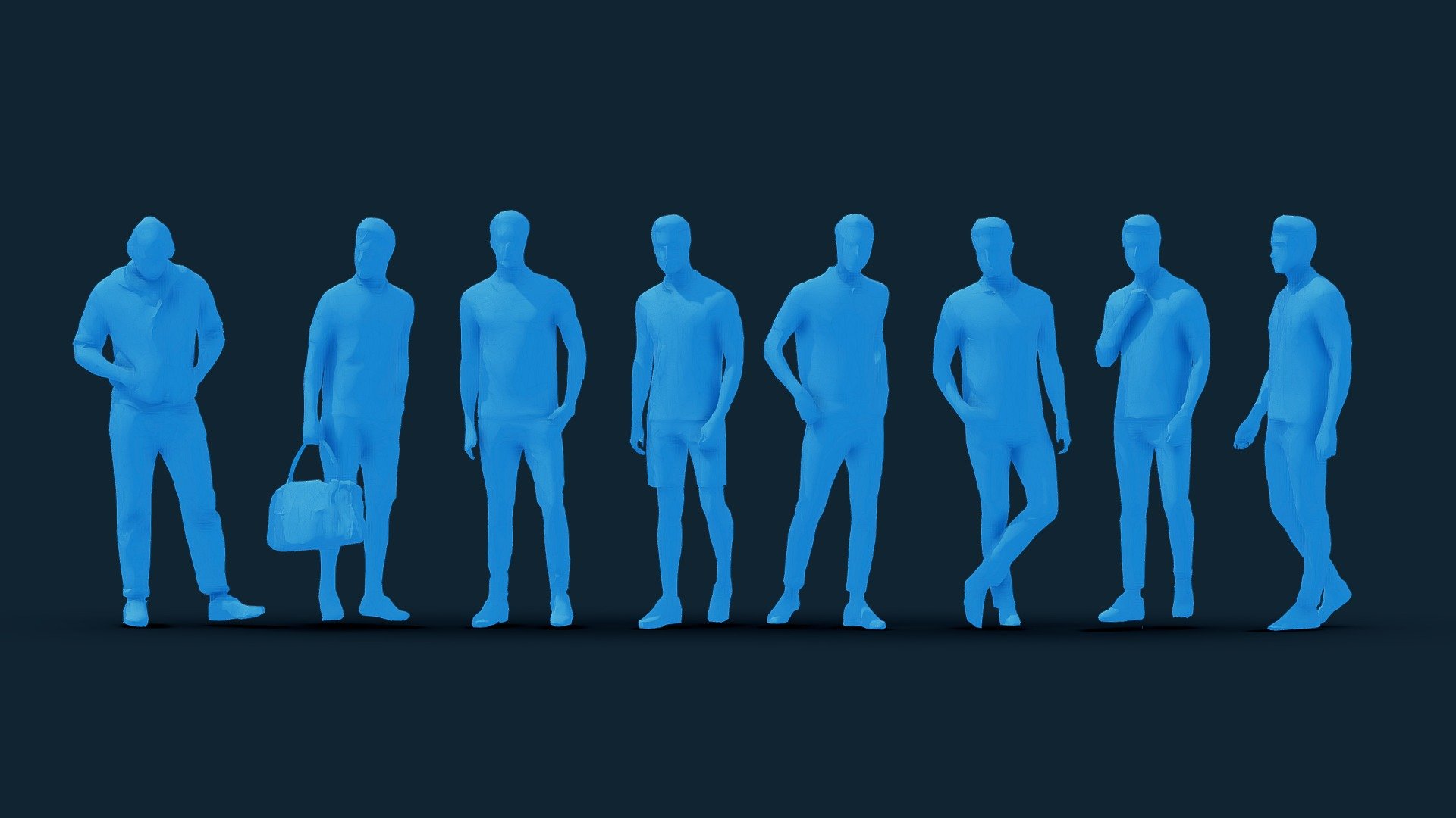 LOW POLY PEOPLE PACK (MALE) - Download Free 3D model by UJJWAL CHAUHAN ...