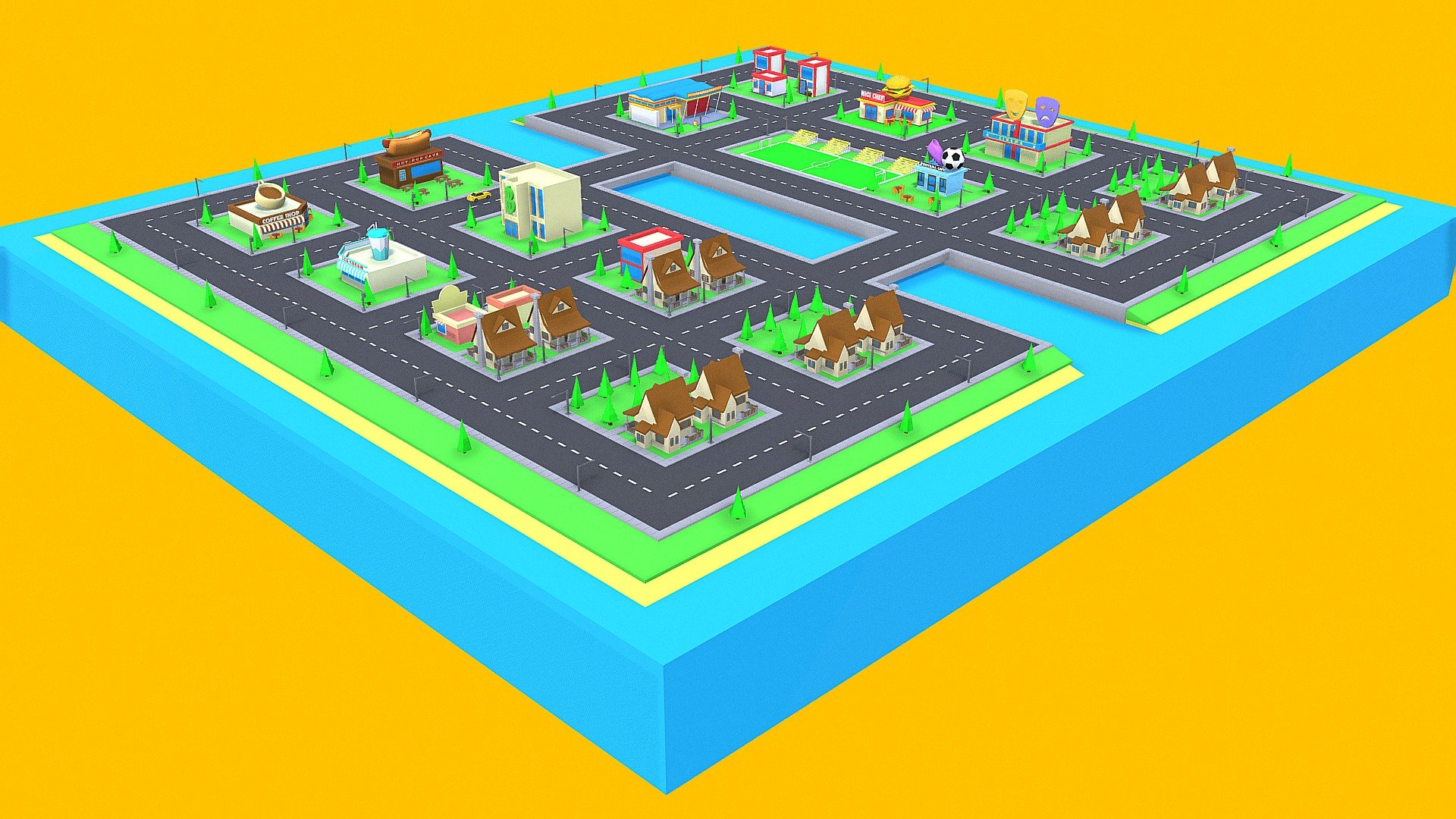 Low Poly City - 3D model by İlhan Fehimovski (@ilhanfehimovski ...