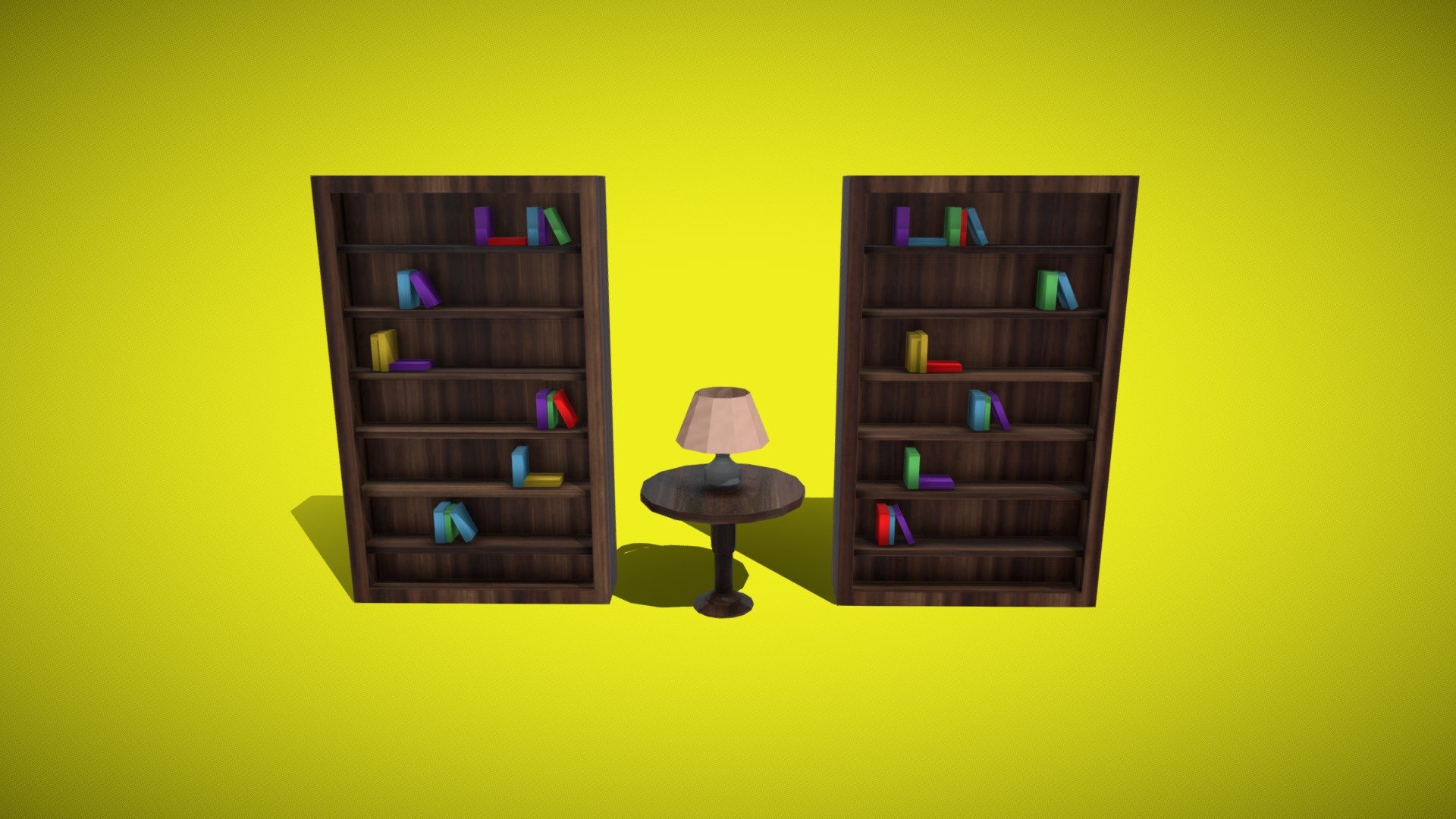 Wooden Bookcase Scene - 3D model by Sam Claydon (@sclaydon) [aa608b8 ...
